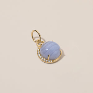 Blue Lace Agate Moon Charm in 18K Gold – Devon Woodhill Fine Jewelry